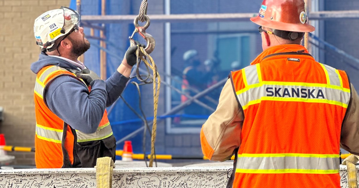 Skanska celebrates topping out milestone at Bon Secours St. Francis ...